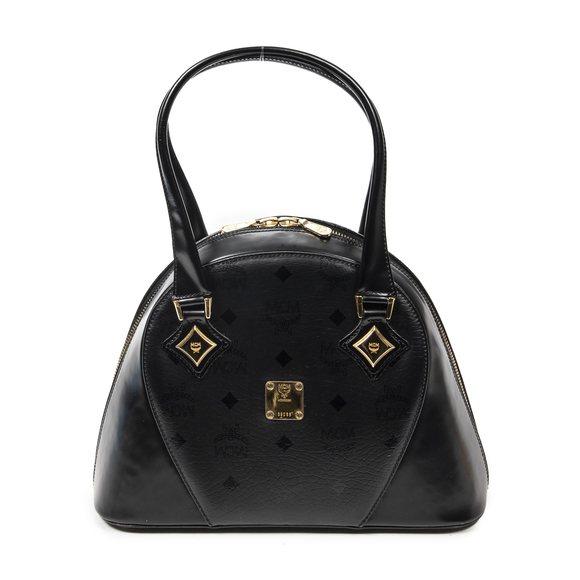 MCM | Bags | Zip Around Dome Tote In Black Visetos Calfskin ...
